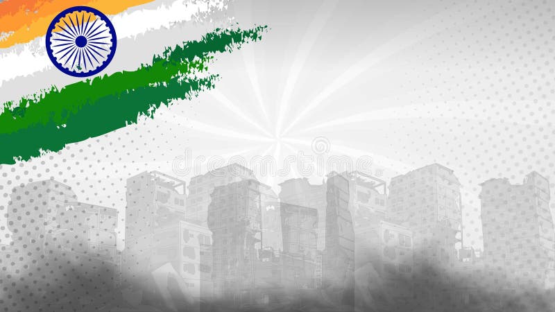 Earthquake in India - Building Collapse Background Stock Illustration ...