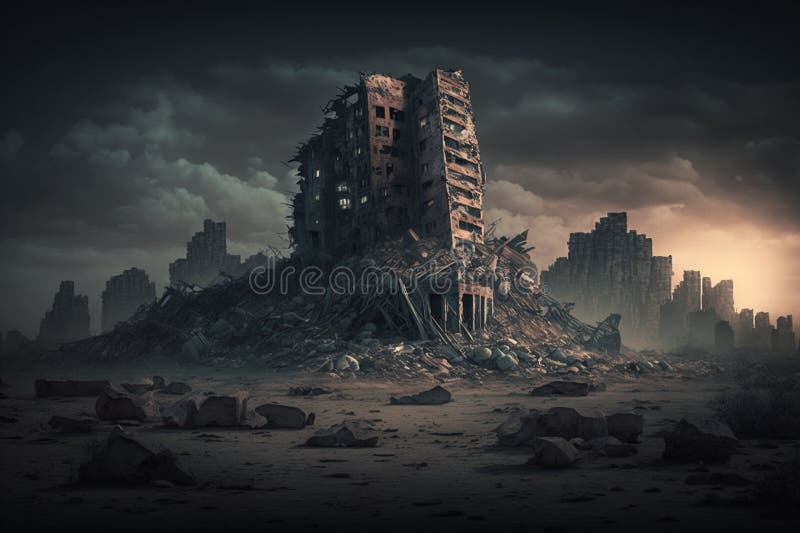 Earthquake City Landscape, Dark, Desolation, Empty, Illustration ...