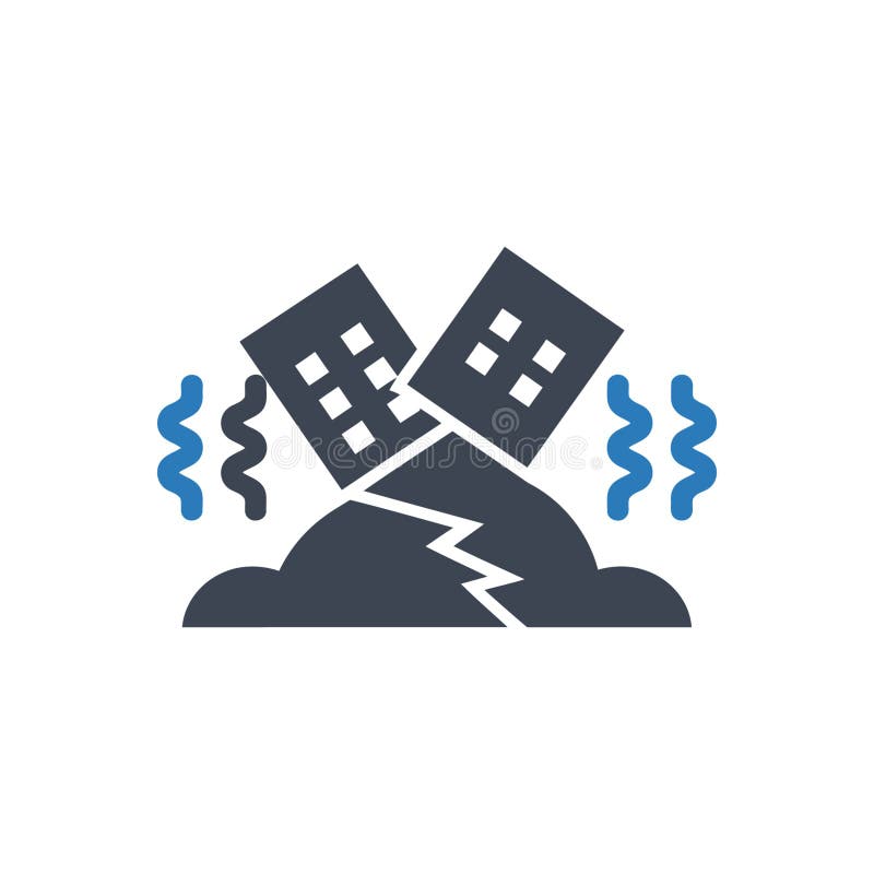 Earthquake Collapsed Building Icon Stock Vector - Illustration of ...
