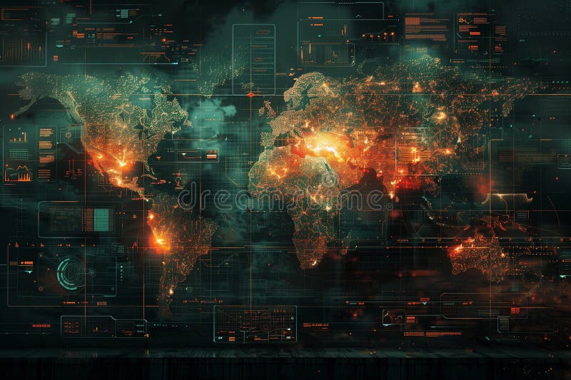 Earthquake Warning, Seismic Data Digital Topographic Map, Emergency ...