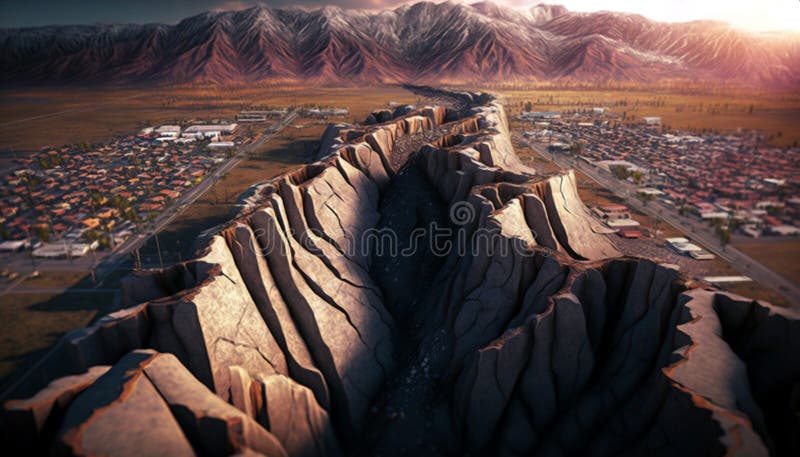 Earthquake Concept. Ground Cracks, Earthquake Cracking Holes, Ruined ... Earthquake Concept. Ground Cracks, Earthquake Cracking Holes, Ruined ...