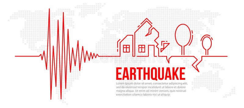 Earthquake Concept with Red Line Frequency Seismograph Waves Cracked To ... Earthquake Concept with Red Line Frequency Seismograph Waves Cracked To ...