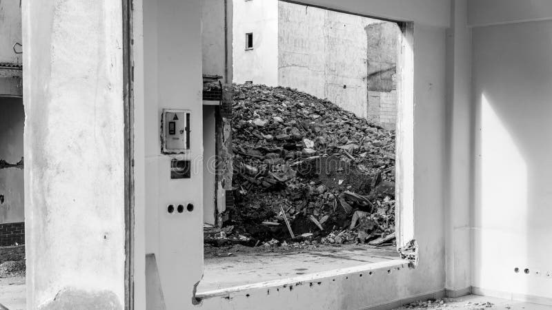 Earthquake Damage in a City. Destroyed Buildings after an Earthquake ...