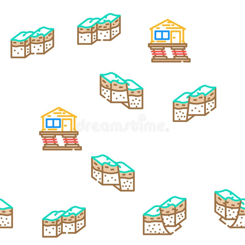 Earthquake Damage Destruction Vector Seamless Pattern Stock Vector ...