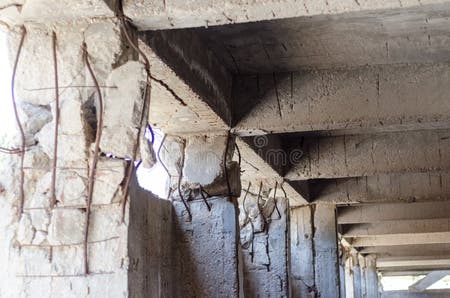 Earthquake Damage Failure Column Stock Illustration - Illustration of ...