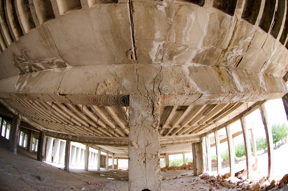 Earthquake Damage Failure Column Stock Image - Image of collapse ...