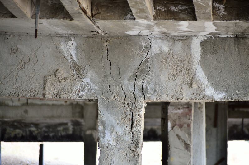Earthquake Damage Failure Column Stock Image - Image of broken, damage ...