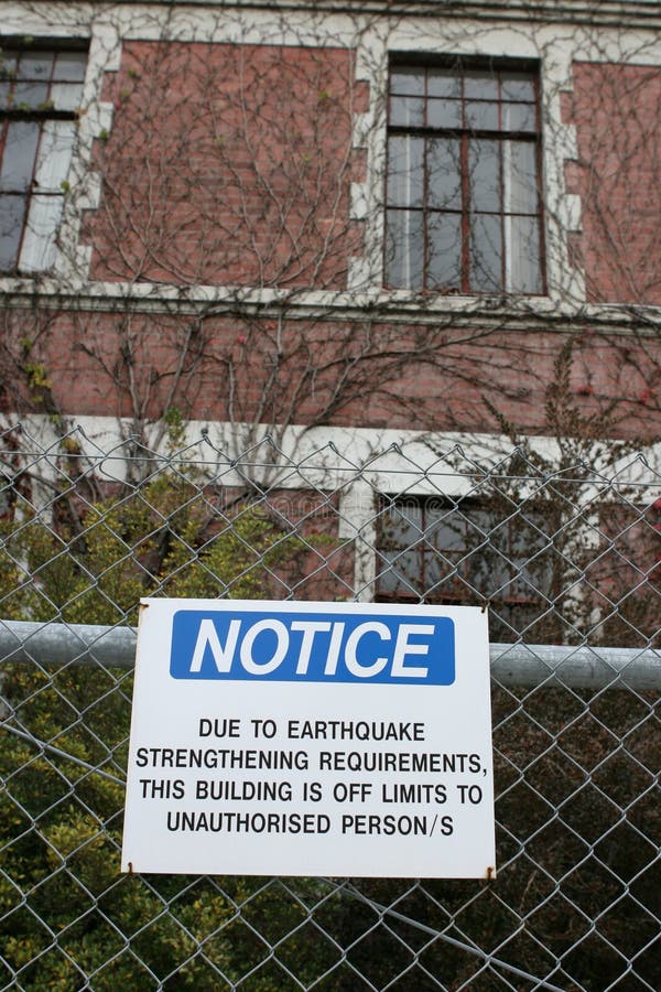 Earthquake danger notice stock photo. Image of seismic - 836266