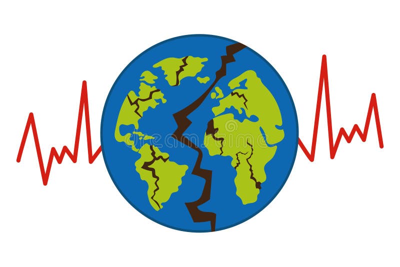 Earthquake Design with Destroyed World Stock Vector - Illustration of ...