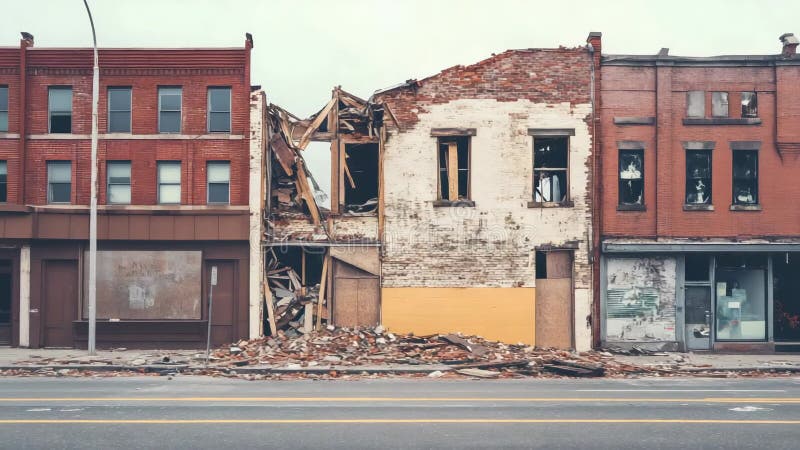 Seismic Wave Simulation Depicting Progressive Building Collapse, Revealing Structural Failure ...