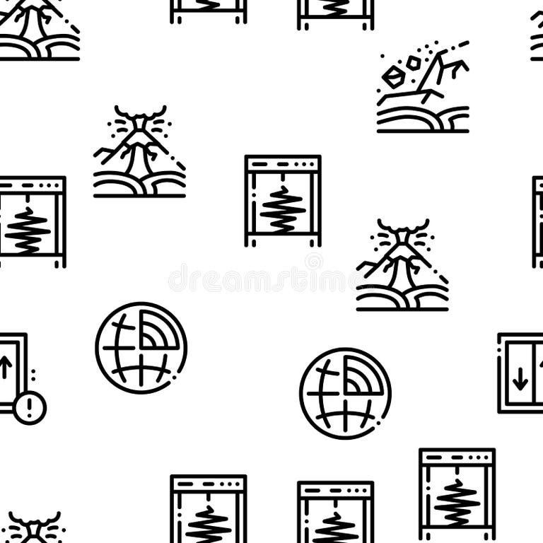Earthquake Disaster Seamless Pattern Vector Stock Vector - Illustration ...