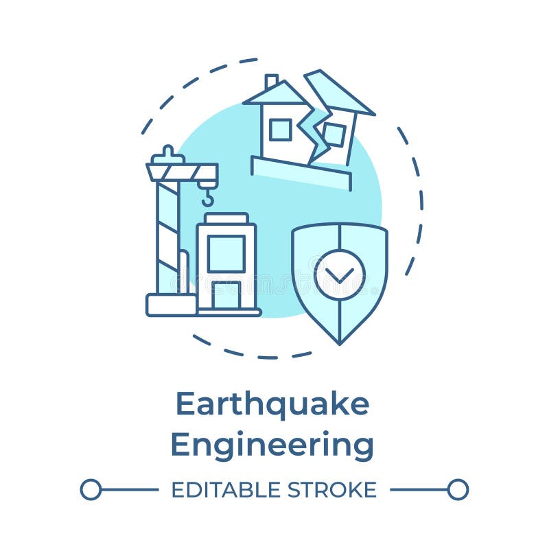 Earthquake Engineering Soft Blue Concept Icon Stock Vector ...