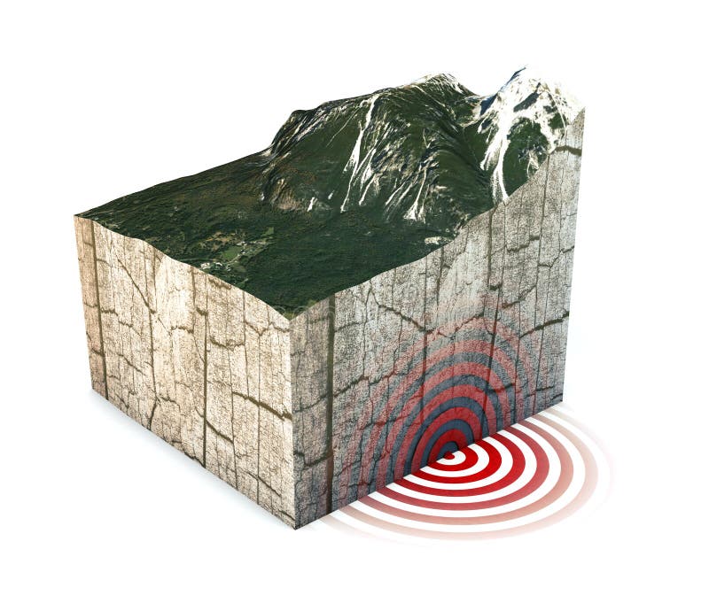 Earthquake Ground Section, Shake. Section of Land Struck by a Strong ...