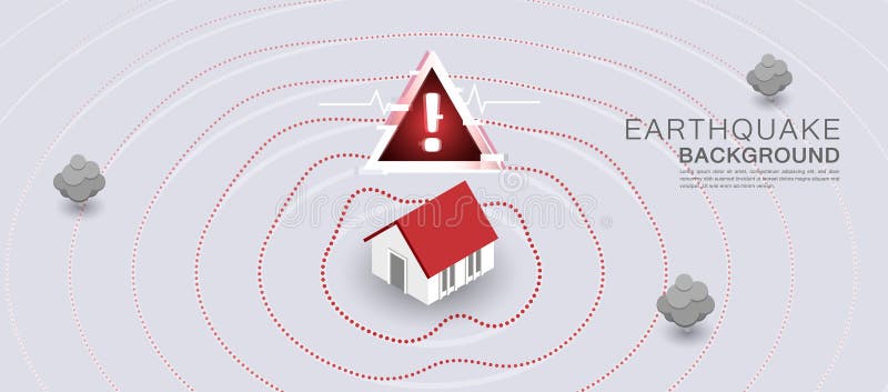 Earthquake Impact Visual with Alert Elements Stock Illustration ...