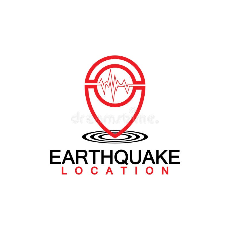 Earthquake Location Logo Icon Design Isolated on White Background. Map ...