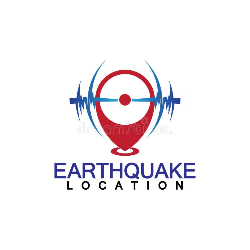Earthquake Location Logo Icon Design Isolated on White Background. Map ...