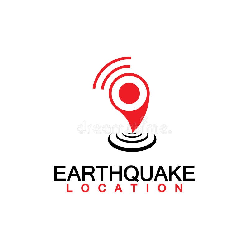 Earthquake Location Logo Icon Design Isolated on White Background. Map ...