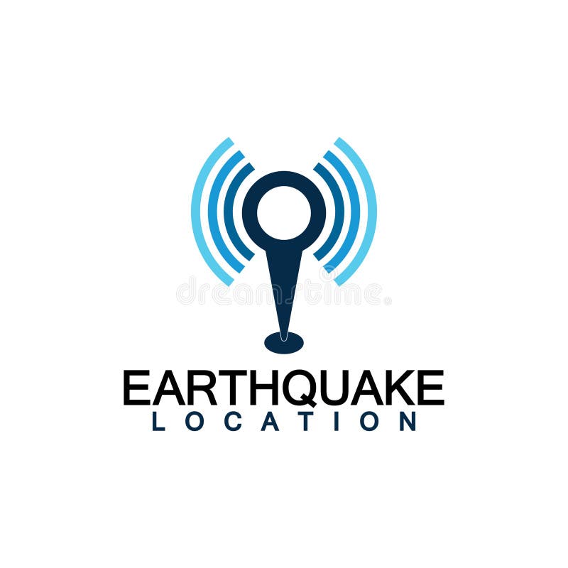 Earthquake Location Logo Icon Design Isolated on White Background. Map ...