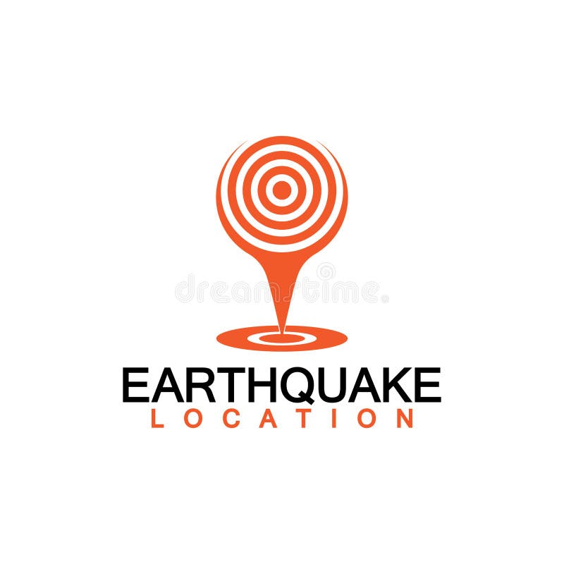 Earthquake Location Logo Icon Design Isolated on White Background. Map ...