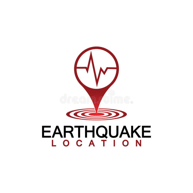 Earthquake Location Logo Icon Design Isolated on White Background. Map ...