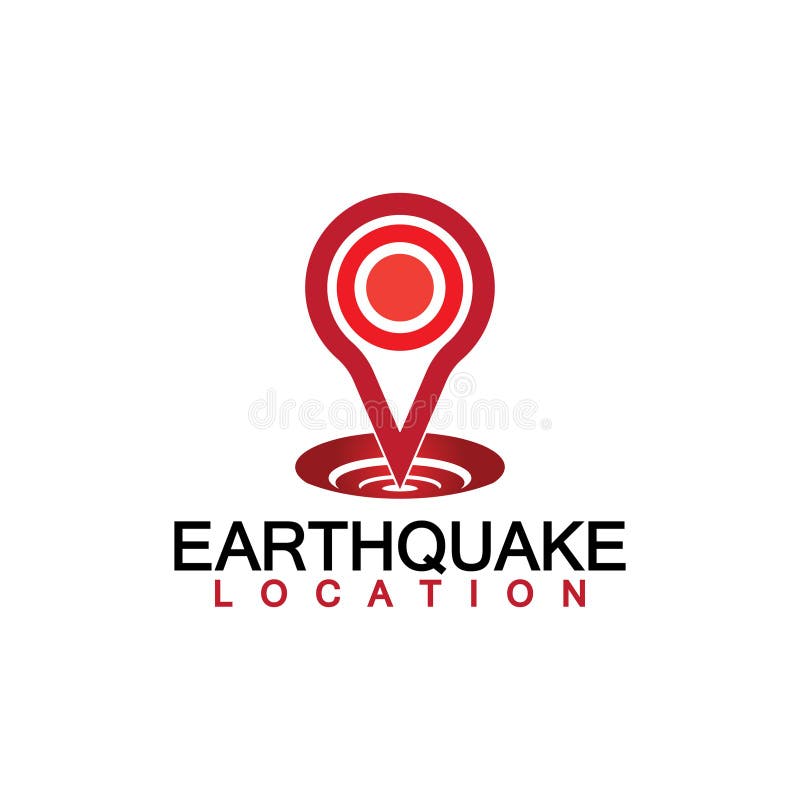 Earthquake Location Icon. Map Pin and Earthquake Vector Illustration ...