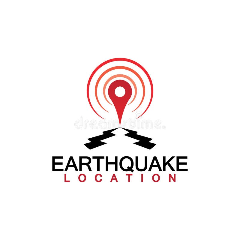 Earthquake Location Logo Icon Design Isolated on White Background. Map ...
