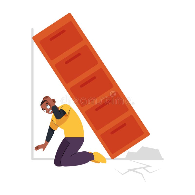 Earthquake Man in Triangle of Life Stock Vector - Illustration of ...
