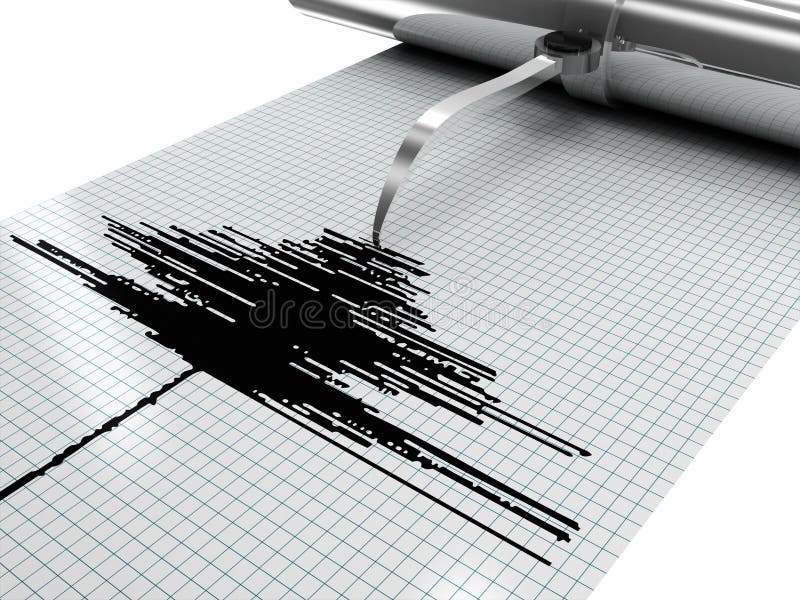 Seismograph and earthquake stock illustration. Illustration of ...