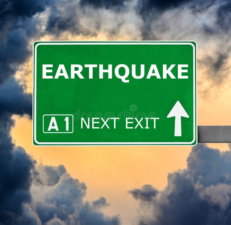 EARTHQUAKE Road Sign Isolated on White Stock Photo - Image of clouds ...