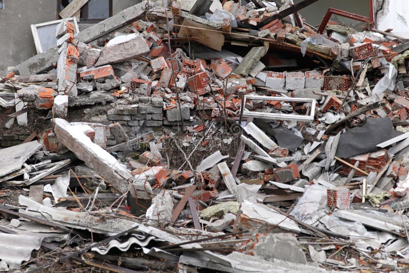 Earthquake ruins stock photo. Image of catastrophe, earthquake - 32474022