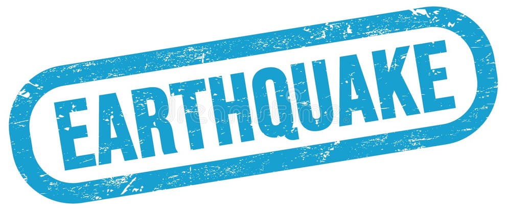 EARTHQUAKE, Text Written on Blue Stamp Sign Stock Illustration ...