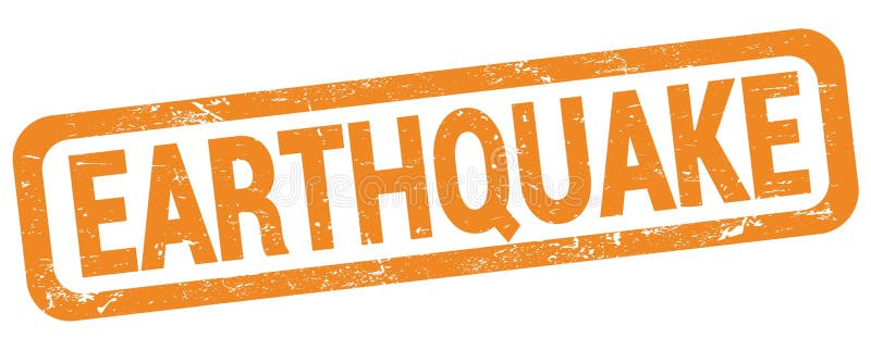 EARTHQUAKE Text Written on Orange Rectangle Stamp Stock Illustration ...