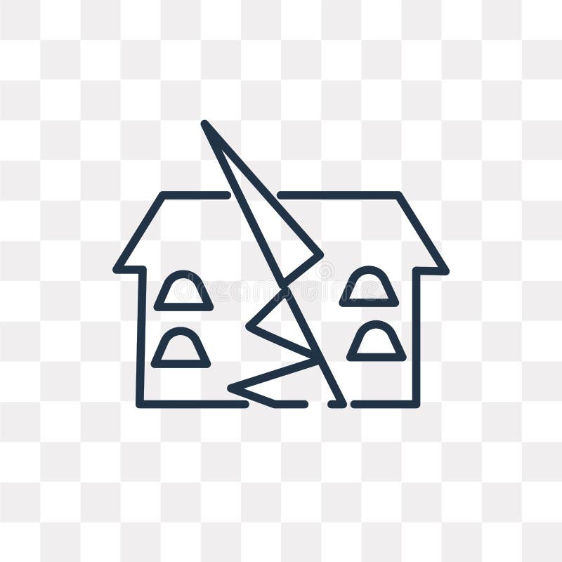 Earthquake Vector Icon Isolated on Transparent Background, Linear ...