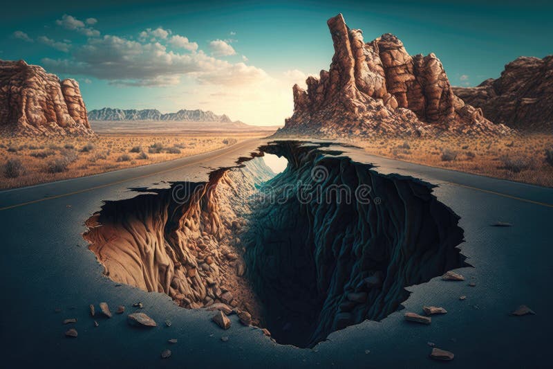 Earths Crust Fault K Ultrarealistic. Generative AI Stock Illustration ...