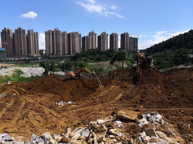 Earthwork Construction Site,Worksite Background Editorial Stock Image ...