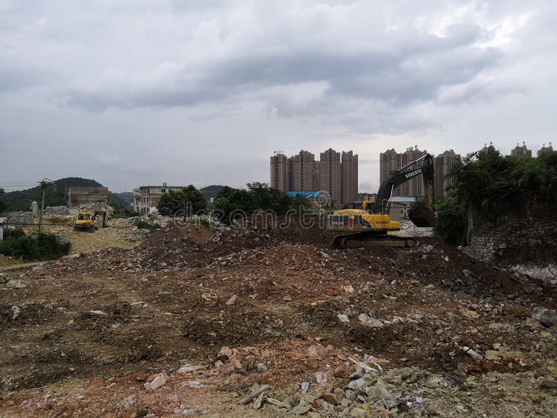 Earthwork Construction Site,Worksite Background Editorial Photo - Image ...