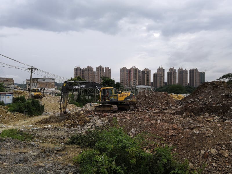 Earthwork Construction Site,Worksite Background Editorial Photo - Image ...