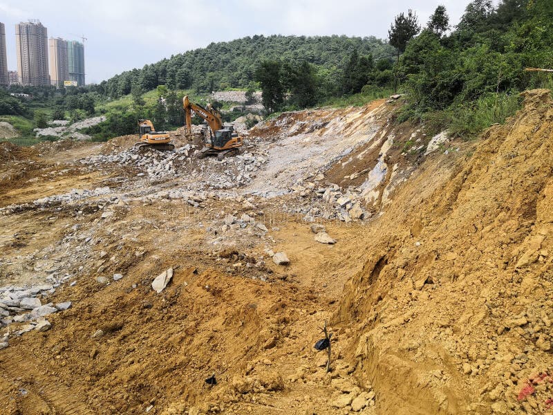 Earthwork Construction Site,Worksite Background Editorial Photography ...
