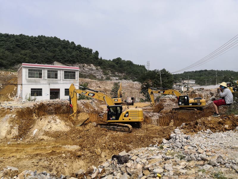 Earthwork Construction Site,Worksite Background Editorial Stock Image ...