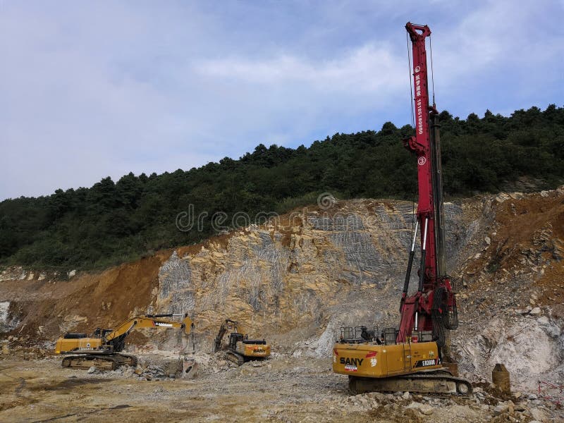 Earthwork Construction Site,Worksite Background Editorial Stock Image ...