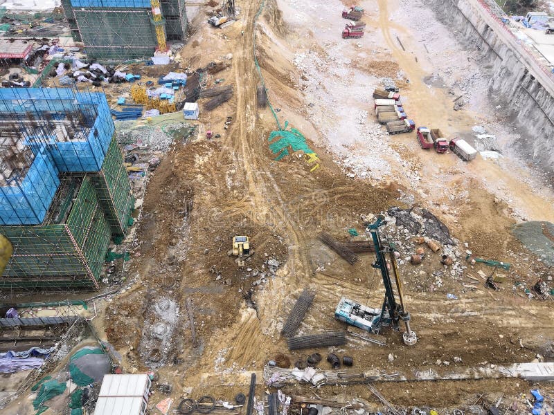Earthwork Construction Site,Worksite Background Editorial Stock Image ...