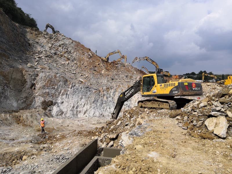 Earthwork Construction Site,Worksite Background Editorial Stock Image ...