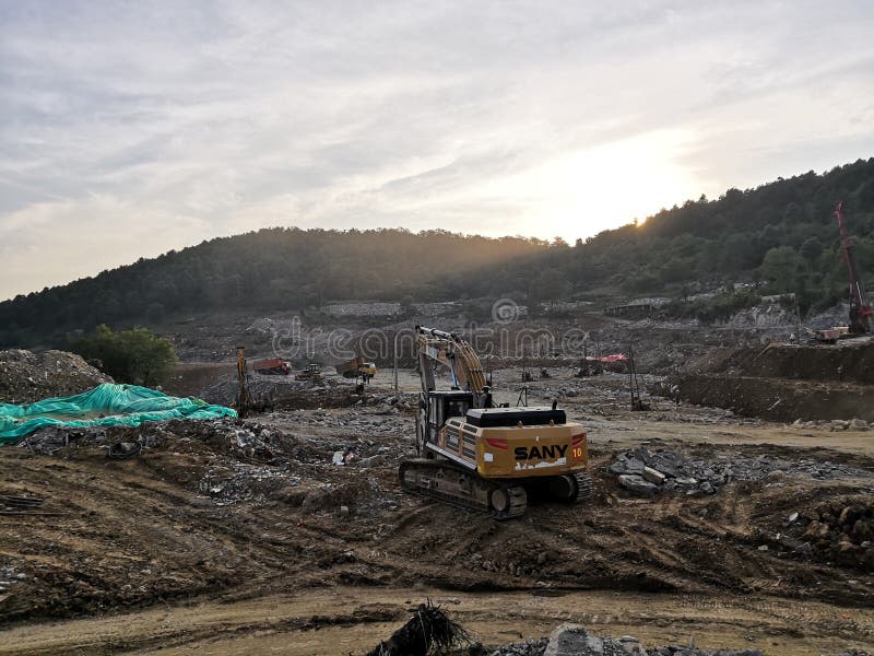 Earthwork Construction Site,Worksite Background Editorial Photo - Image ...