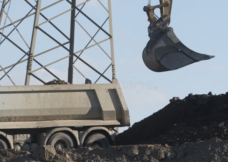 Earthworks with Excavator on Construction Site Stock Image - Image of ...
