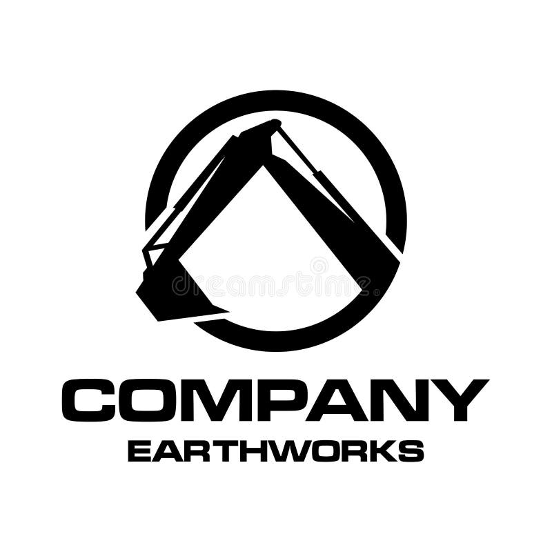 Earthworks Logo Concept Black and White Stock Vector - Illustration of ...