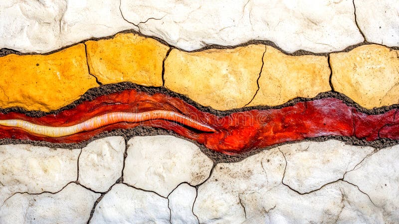 Earthworm Crawling through Different Soil Layers Stock Photo - Image of ...