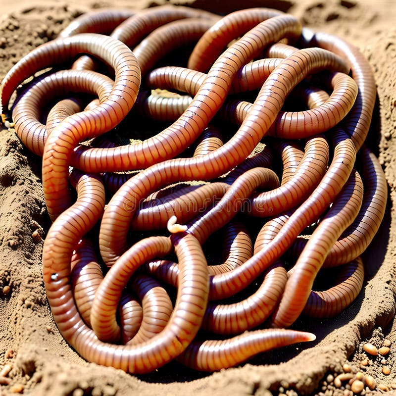 Earthworm in Garden, AI-generatet Stock Illustration - Illustration of ...