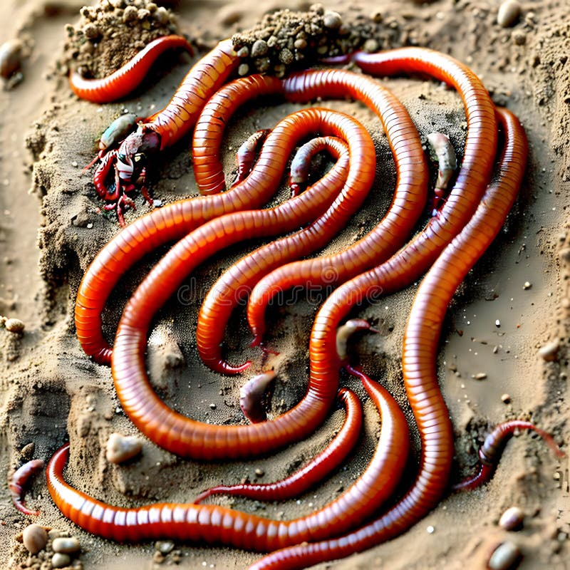 Earthworm in Garden, AI-generatet Stock Illustration - Illustration of ...