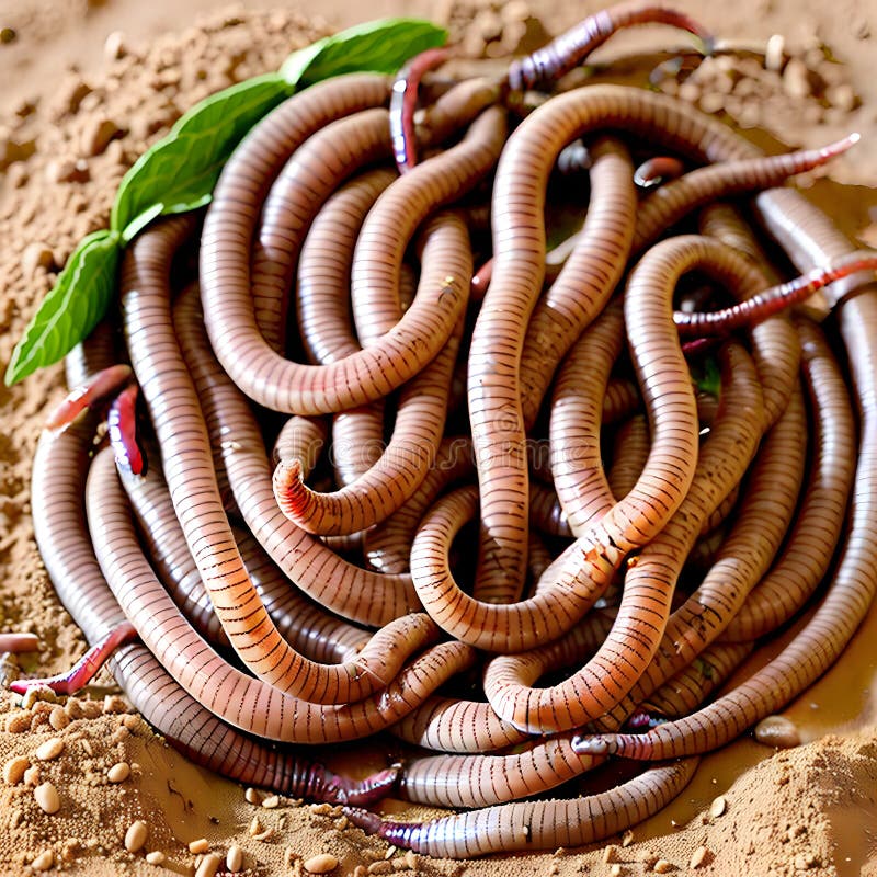 Earthworm in Garden, AI-generatet Stock Illustration - Illustration of ...