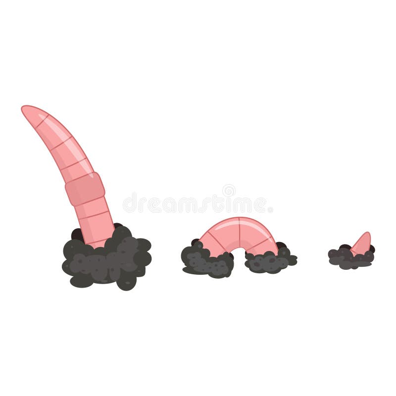 Earthworm Cartoon Style Isolated on White Background Illustration ...